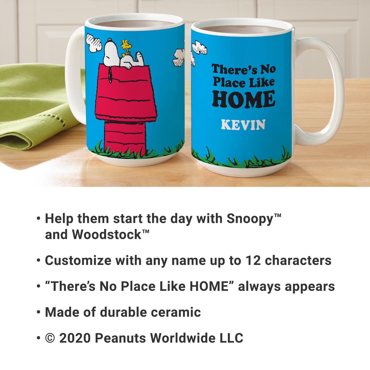 PEANUTS® No Place Like Home Personalized Snoopy Mug at Gifts.com