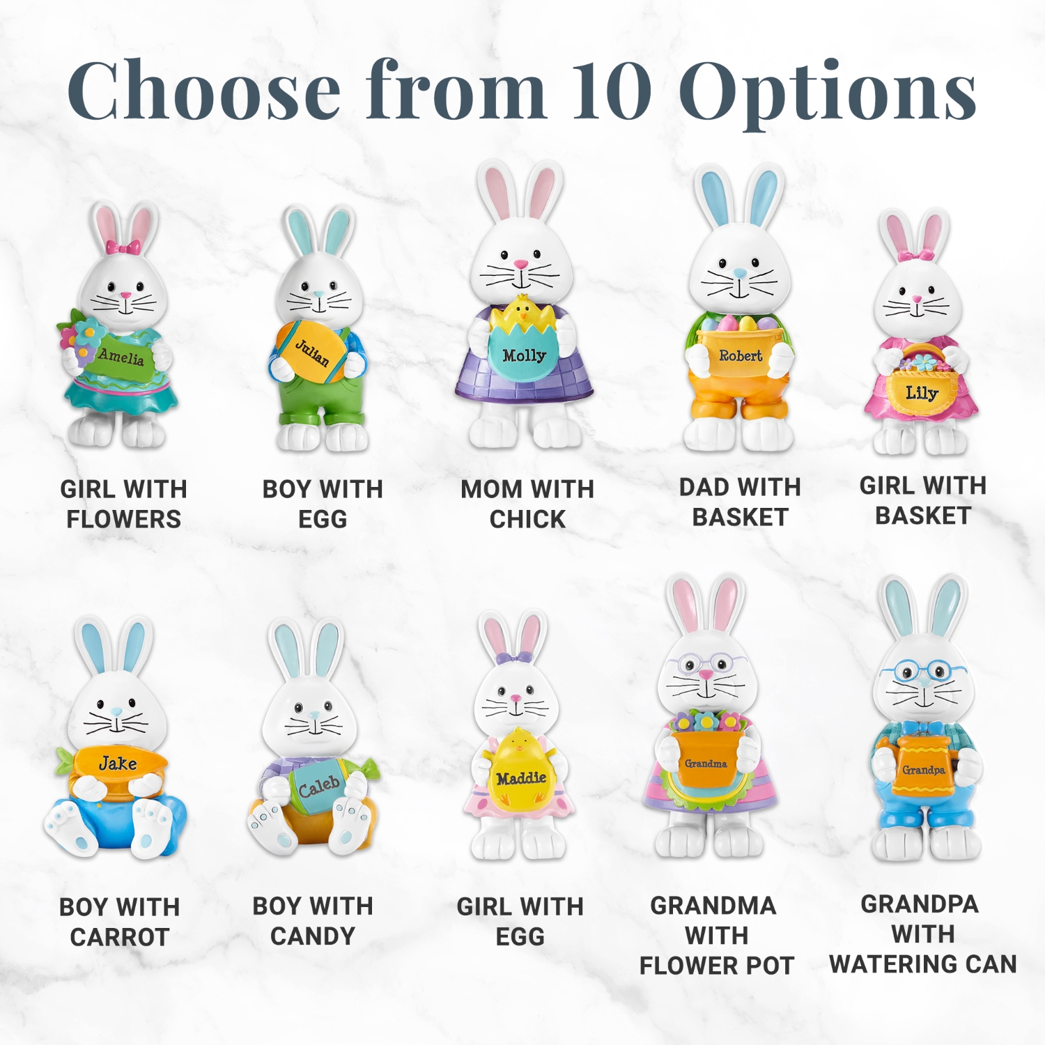 Hoppy Bunny Family Resin Figurines | Personal Creations