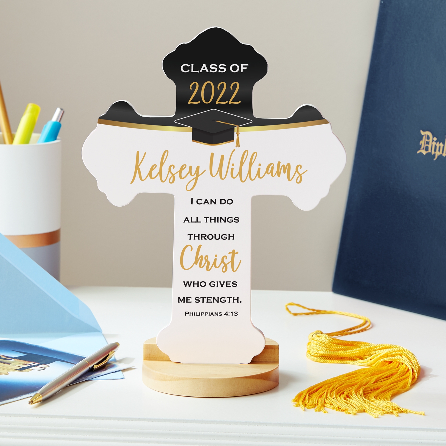 Give Me Strength Graduation Cross | Personal Creations