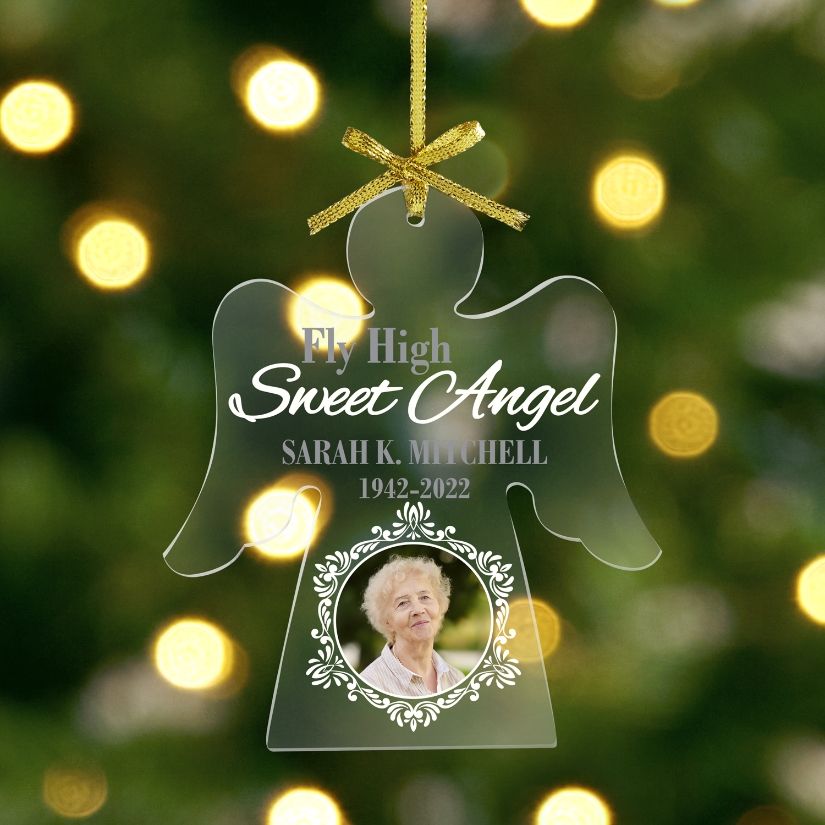 Soar High Beloved Angel Personalized Photo Ornament at Gifts.com