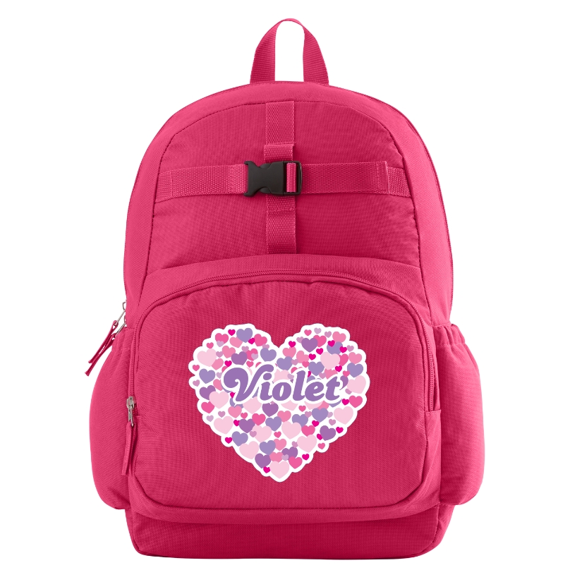 Fun Graphic Pink Backpack - Hearts at Gifts.com