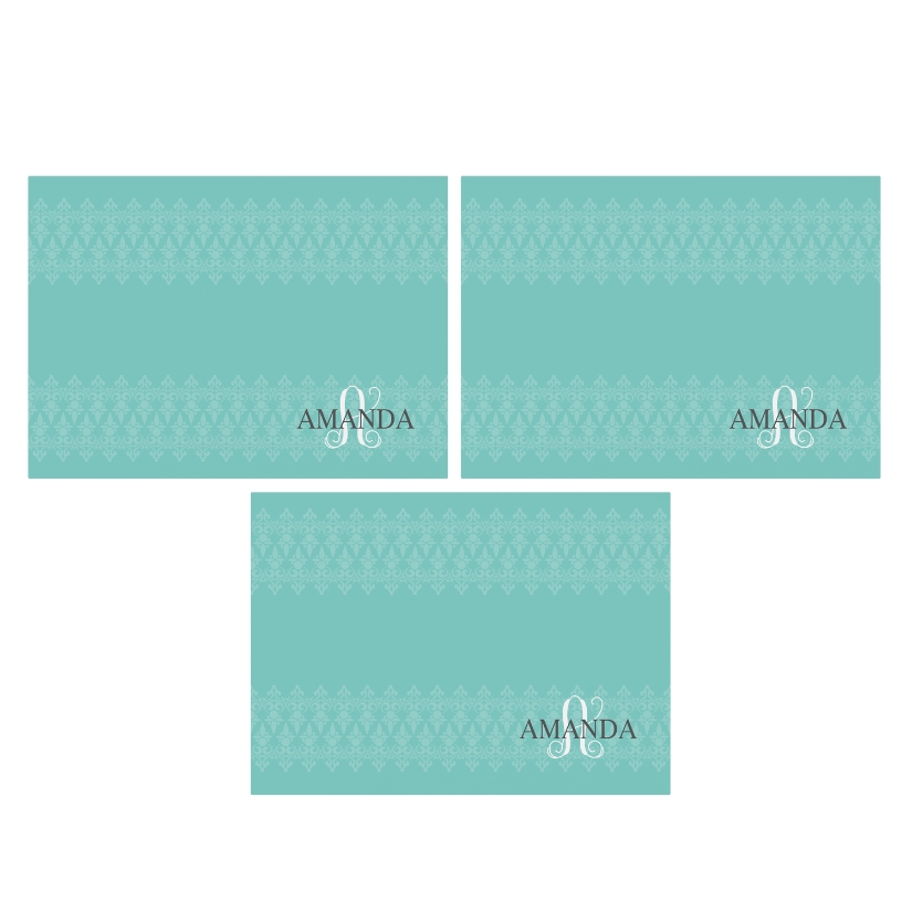 Initial With Name Post-It® Note - 3x4 Teal | Personal Creations