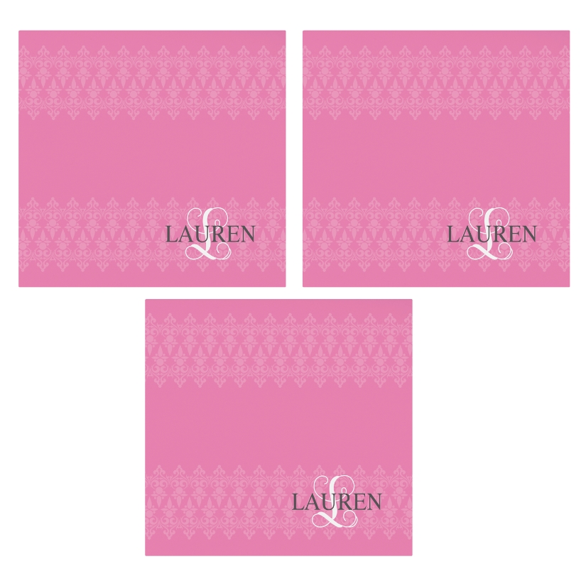 Initial With Name Post-It® Note - 3x3 Pink | Personal Creations