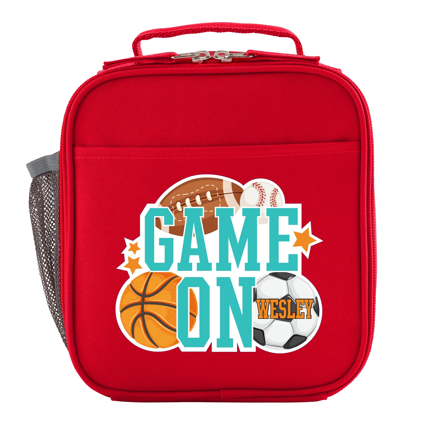 Fun Graphic Red Lunch Box - Sports at Gifts.com