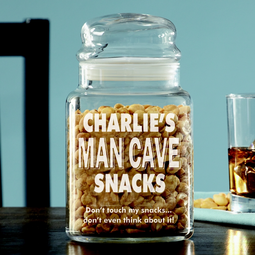 Gent's Haven Personalized Glass Snack Jar at Gifts.com