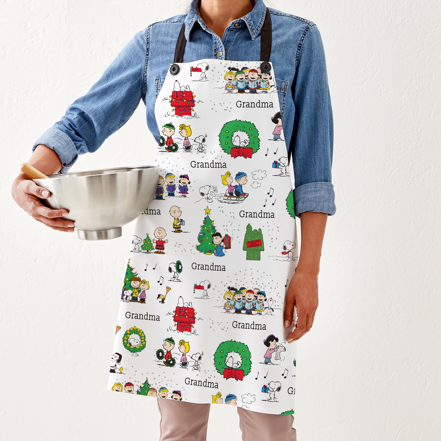 PEANUTS® Holiday Mixed Print Apron at Gifts.com
