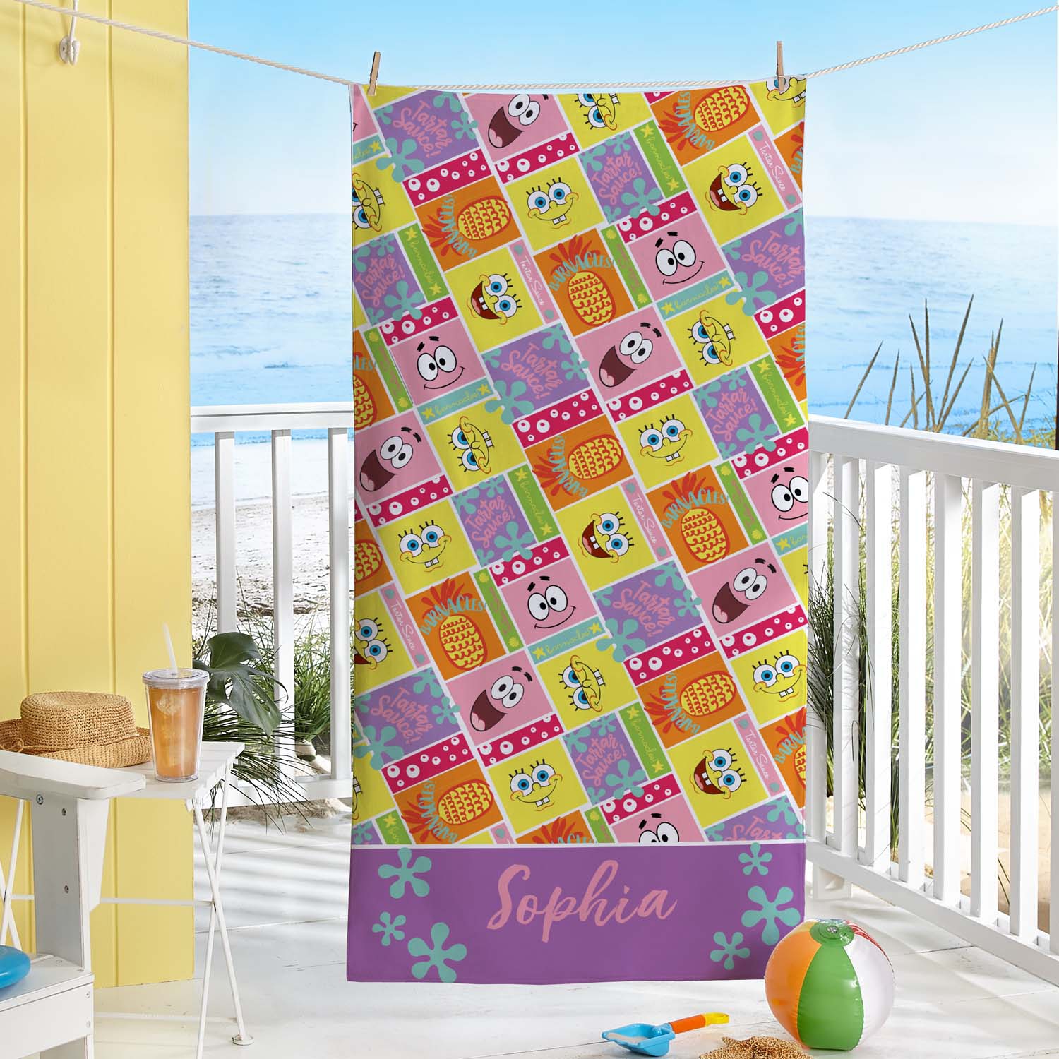 SpongeBob™ Squarepants Bikini Bottom Beach Towel at Gifts.com