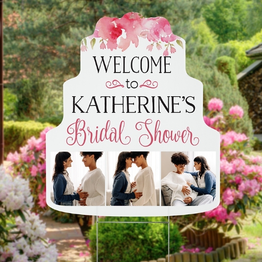 Welcome to the Celebration Photo Cake Yard Sign | Personal Creations