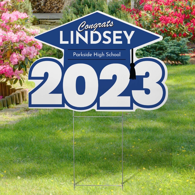 School Spirit Graduation Year Personalized Lawn Sign at Gifts.com