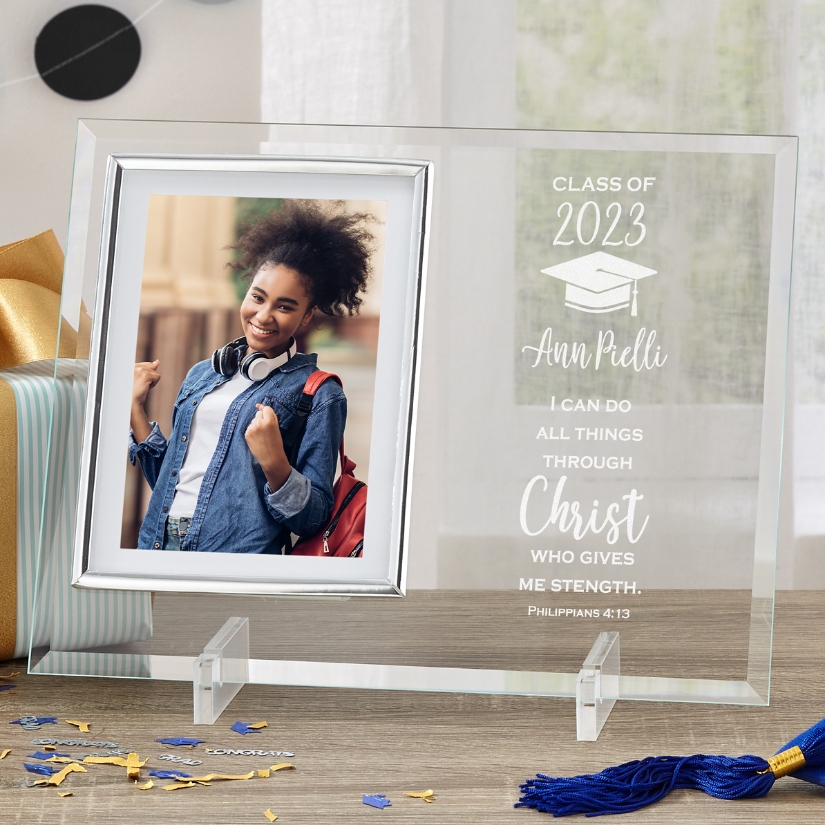 Empowerment Graduation Personalized Glass Photo Frame at Gifts.com