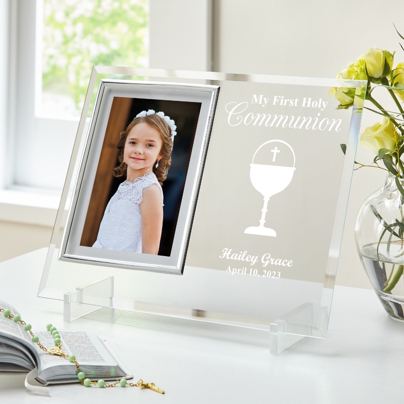 My First Holy Communion Personalized Glass Frame at Gifts.com