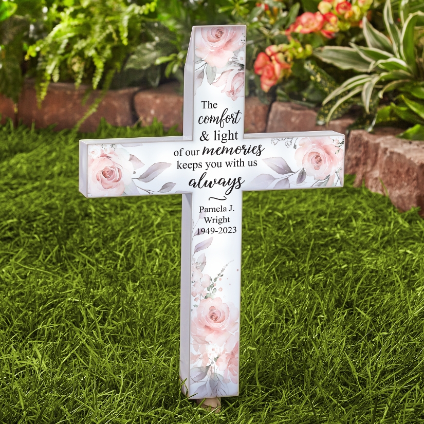 Shining Memories Solar Memorial Cross | Legacy Lane