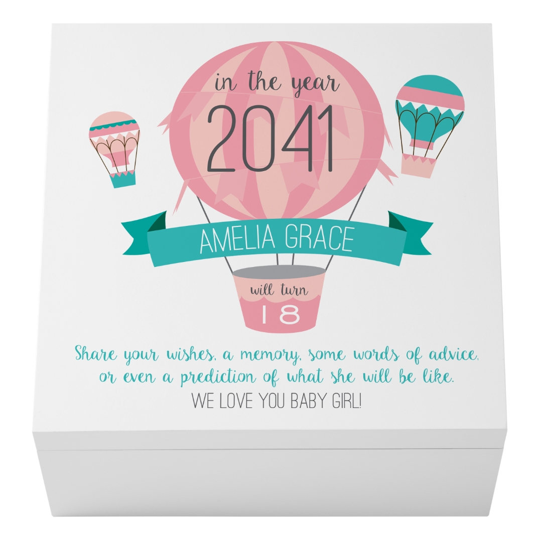 New Baby Time Capsule Keepsake Box - Girl | Personal Creations