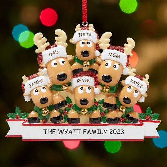 Rocking Reindeer Family Ornament | Personal Creations