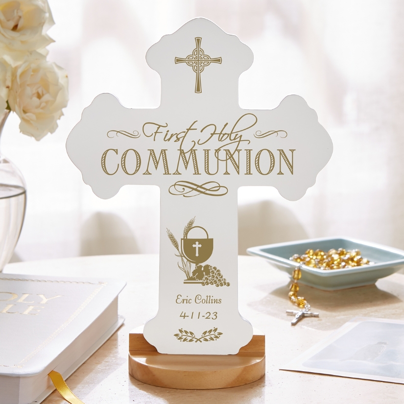 First Communion Personalized Commemorative Cross at Gifts.com
