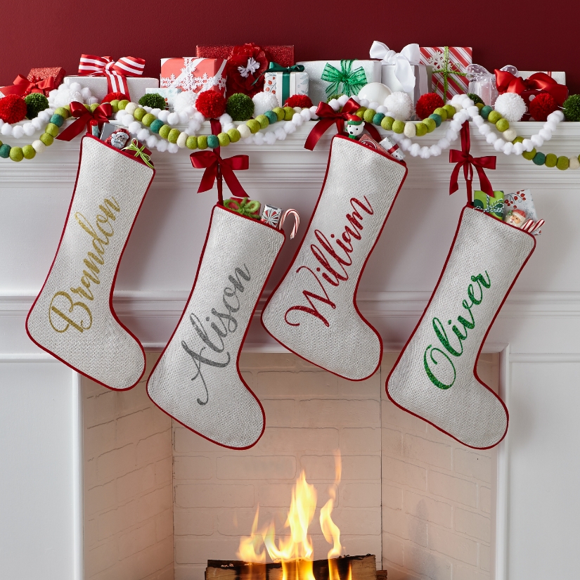 Swirl Name Stocking | Personal Creations