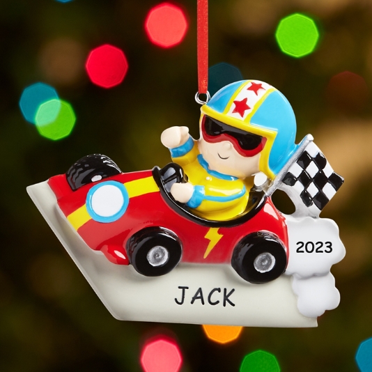 Vroom Vroom Race Car Driver Ornament | Personal Creations