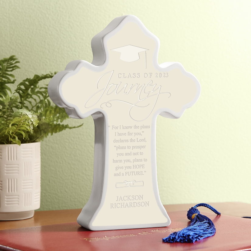 Graduation Pathway Personalized Illuminated Cross at Gifts.com
