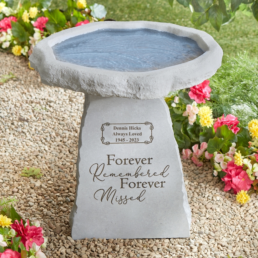 Eternal Memories Personalized Memorial Bird Bath at Gifts.com