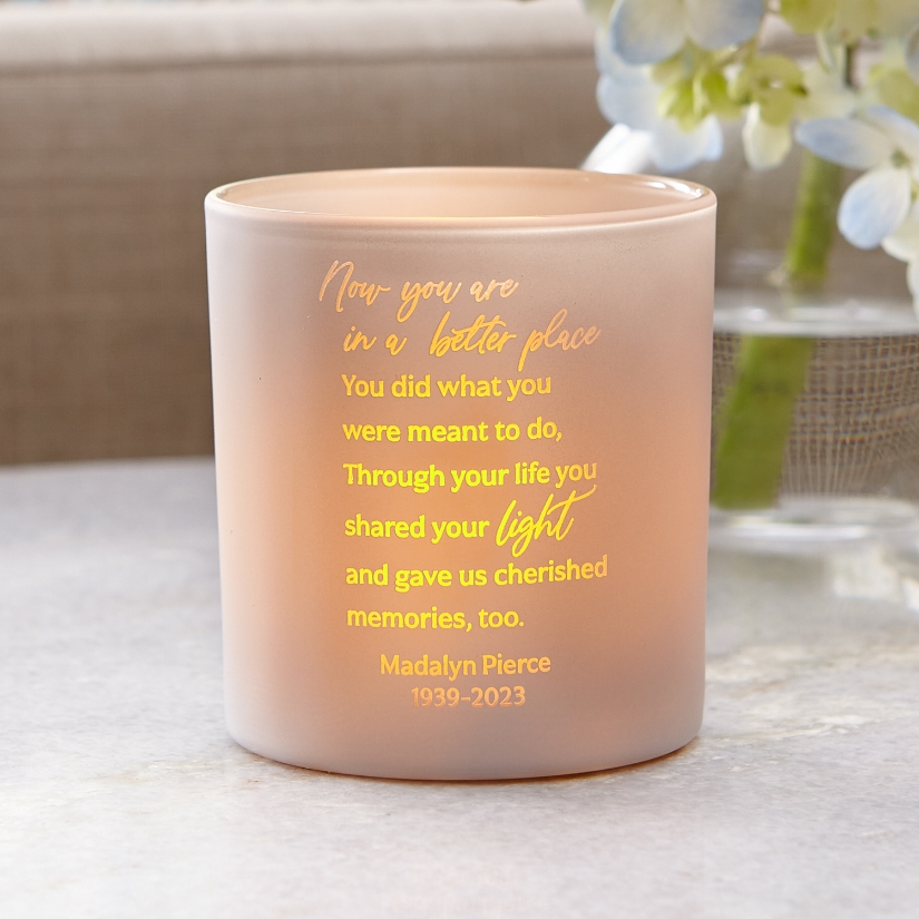 Heavenly Remembrance Sympathy Personalized LED Votive at Gifts.com