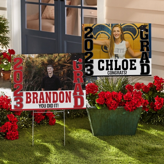 Stand Tall School Colors Graduation Yard Sign | Personal Creations