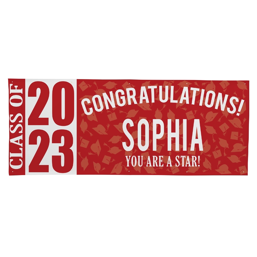 Best in Class Graduation Banner-Red-10ft at Gifts.com