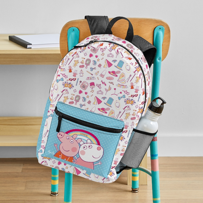 Peppa Pig Allover Print Personalized Backpack at Gifts.com