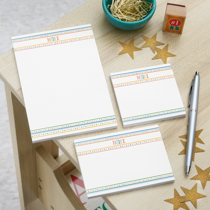Name In Stripes Custom Post-It Notes at Gifts.com