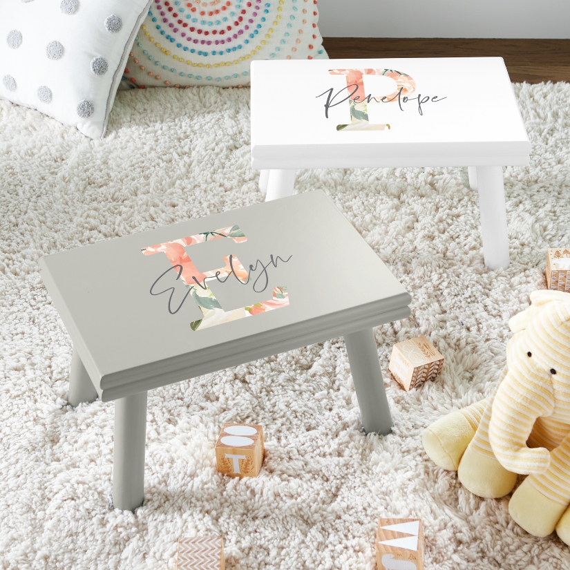 Charming Initial Personalized Step Stool at Gifts.com