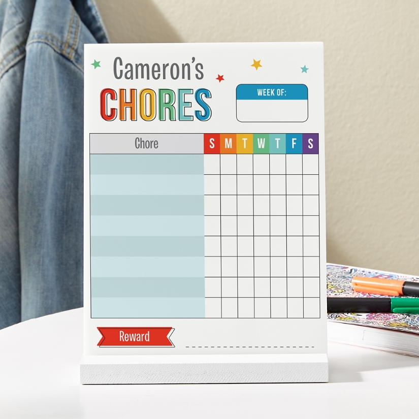 Children's Chore Checklist Personalized Tabletop Dry Erase Board at ...