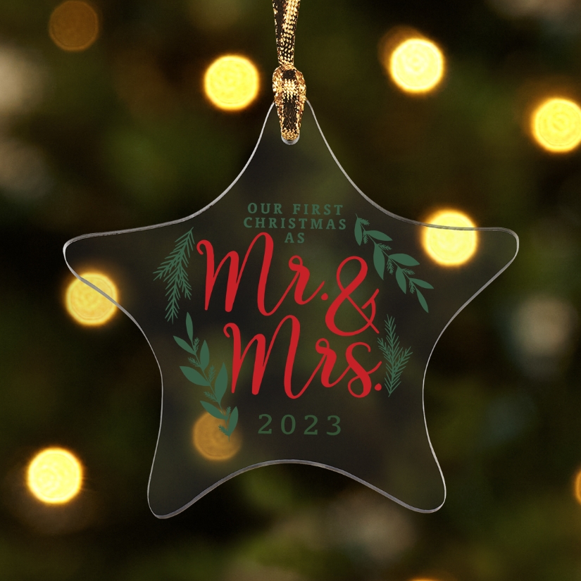 Our Debut Christmas Personalized Star Ornament at Gifts.com