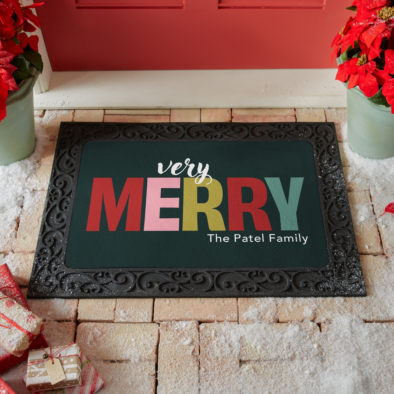 Festive Greetings Personalized Doormat at Gifts.com