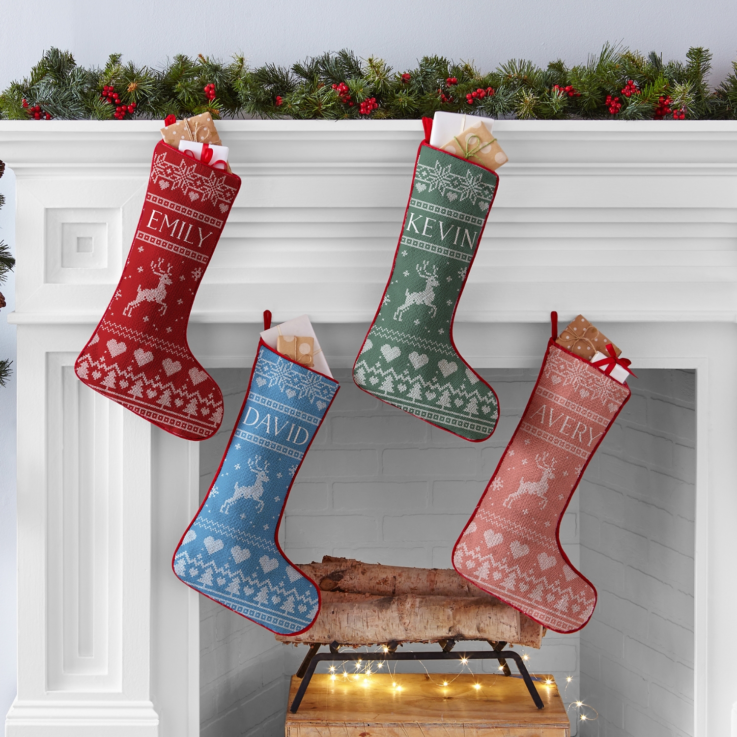 Vintage Stitch Personalized Winter Stocking at Gifts.com