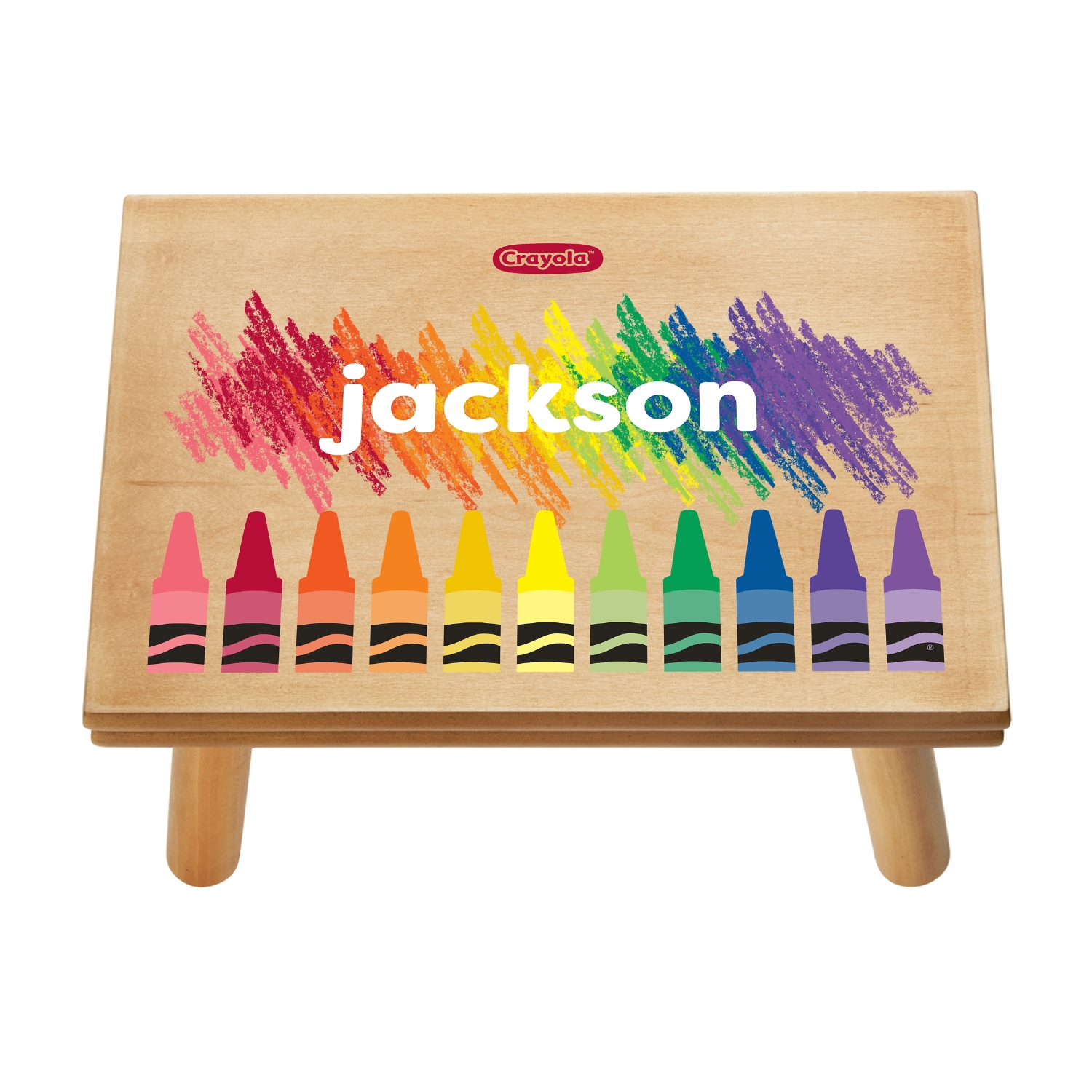 Crayola™ Rainbow Crayons Step Stools-Natural at Gifts.com