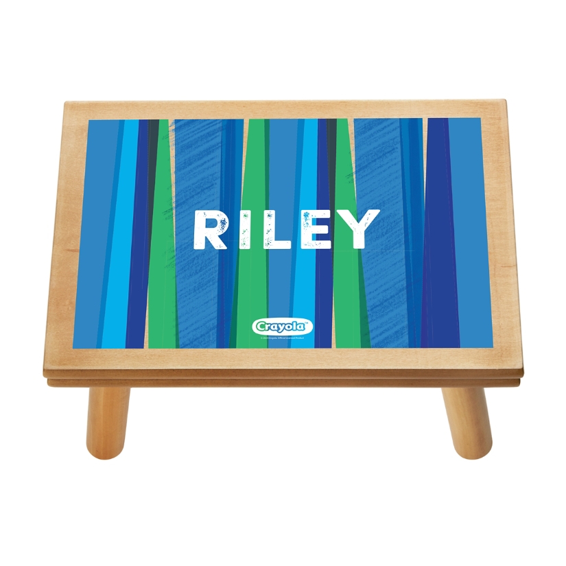 Crayola™ Striped Step Stools-Blue/Green-Natural at Gifts.com