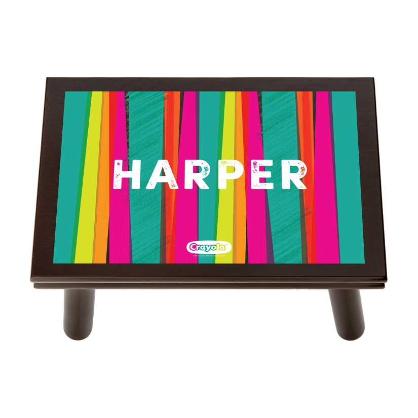 Crayola™ Striped Step Stools-Pink/Teal-Espresso at Gifts.com