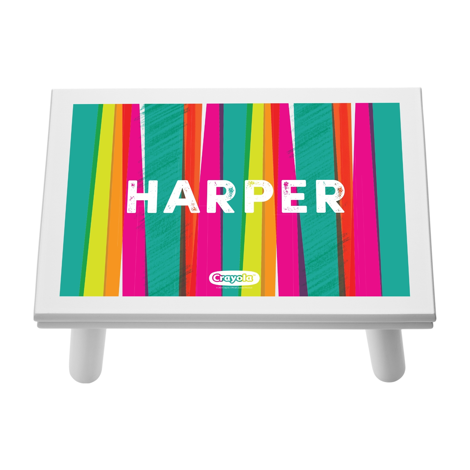 Crayola™ Striped Step Stools-Pink/Teal-White at Gifts.com