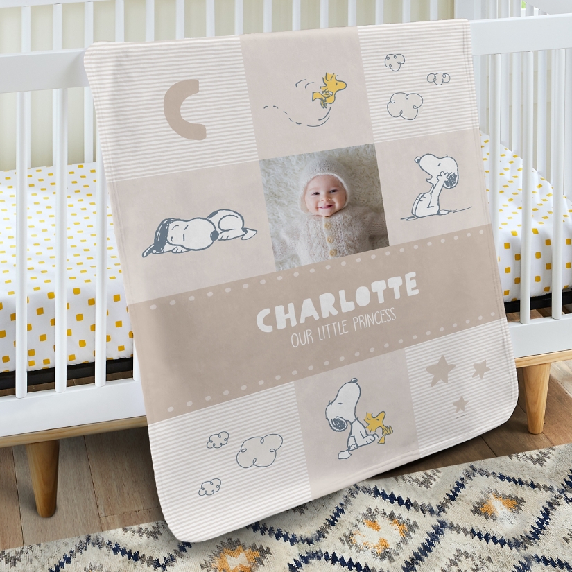 PEANUTS® Baby Love Photo Plush Baby Blanket at Gifts.com