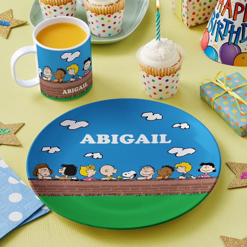 PEANUTS® Gang Together with Friends Plate and Mug at Gifts.com