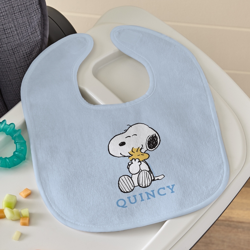 PEANUTS® Snoopy™ and Woodstock Baby Bib | Parker & Pip