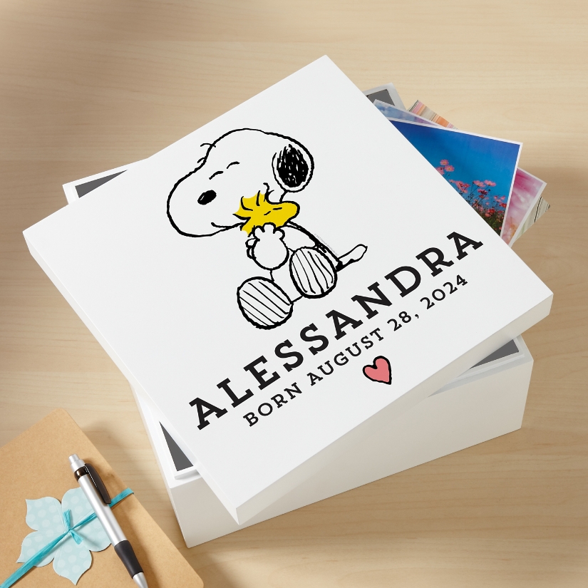 PEANUTS® Snoopy™ and Woodstock Baby Keepsake Box at Gifts.com