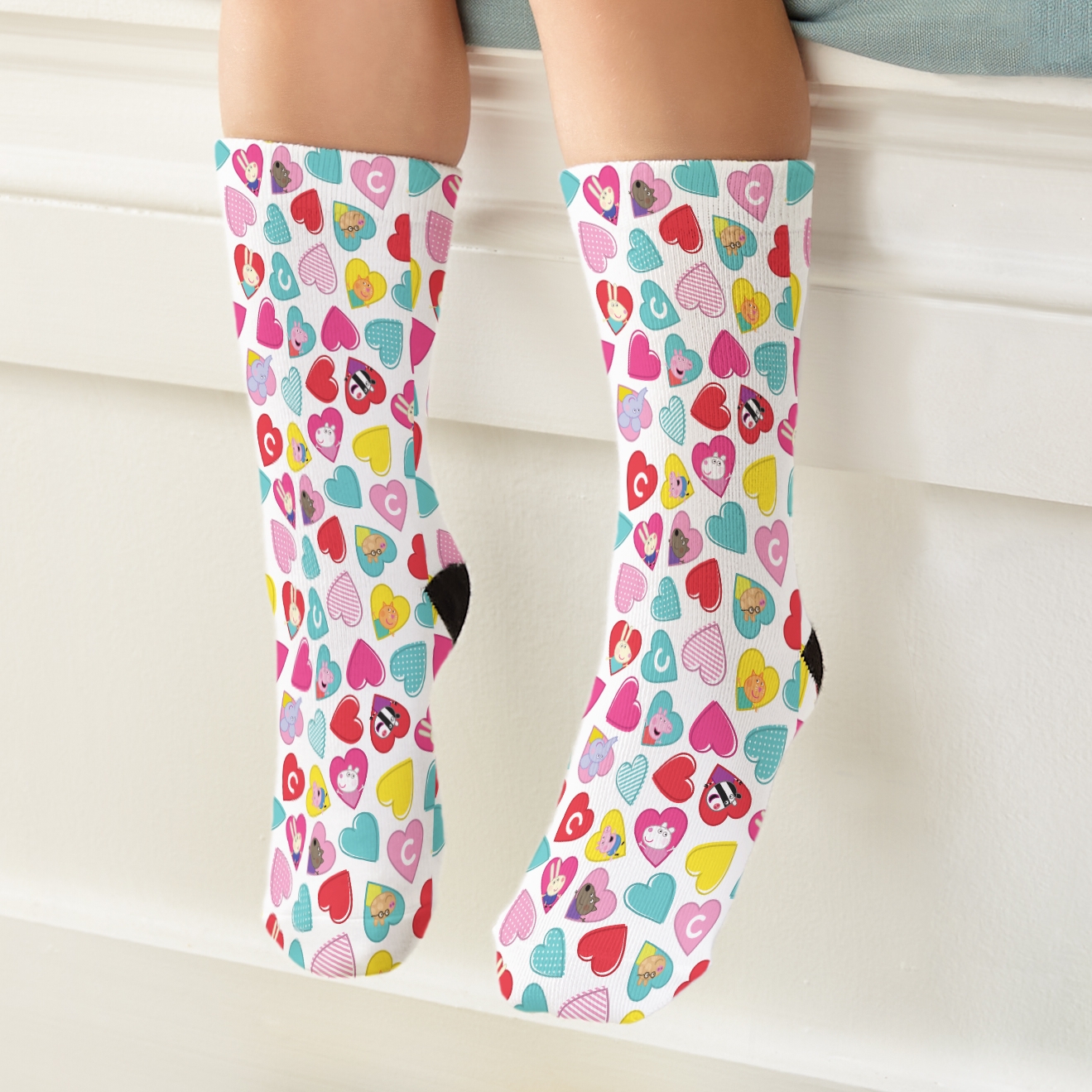 Peppa Pig and Friends Colorful Hearts Socks at Gifts.com