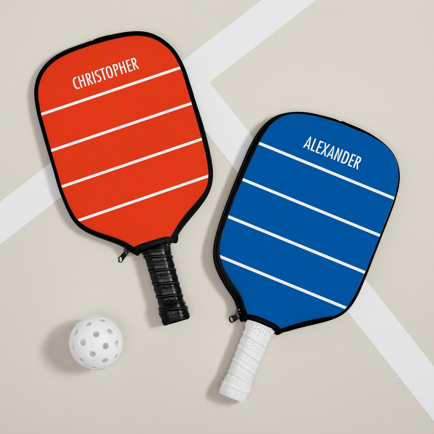Simple Modern Stripe and Name Pickleball Paddle Cover at Gifts.com