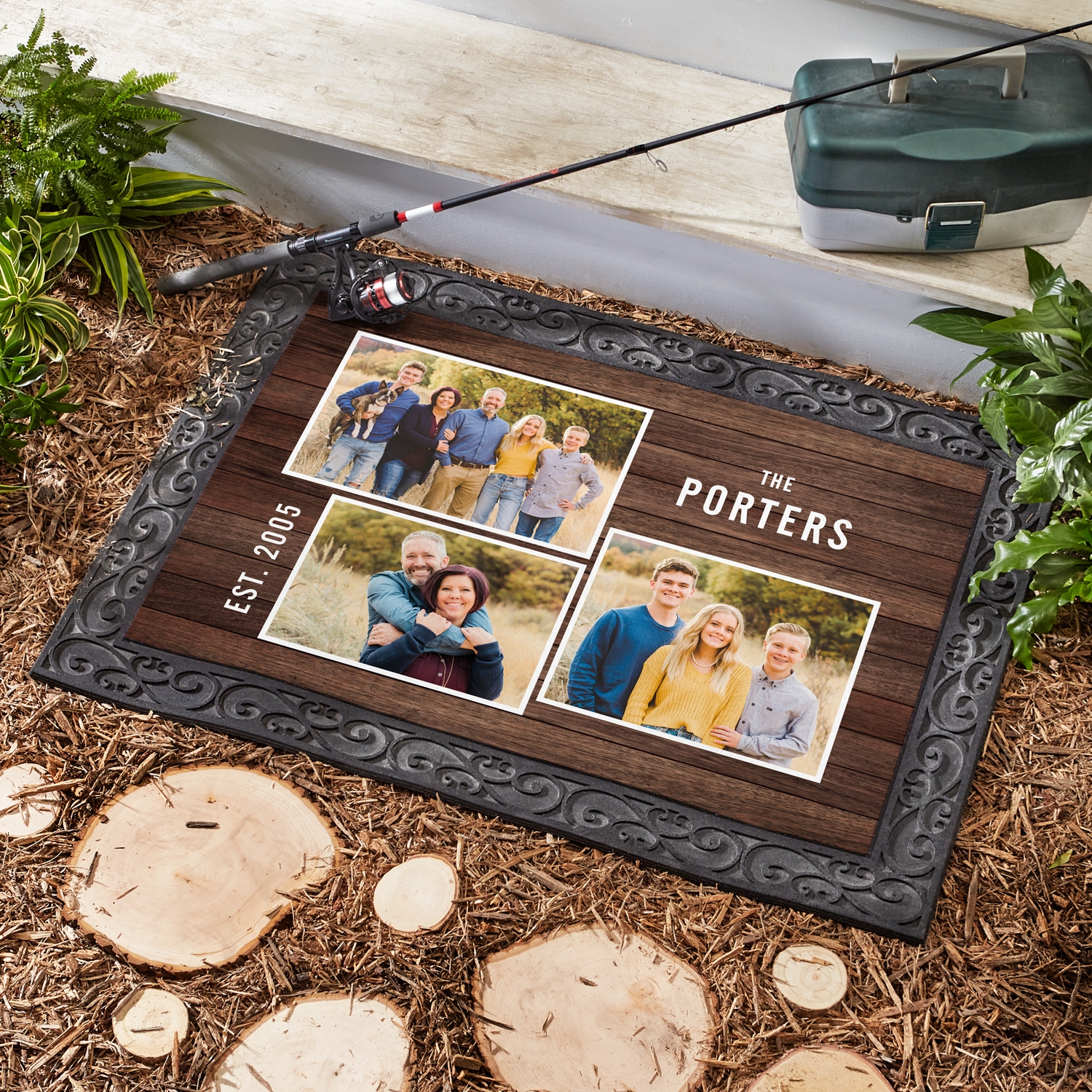 Family Memories Collage Photo Personalized Welcome Mat at Gifts.com
