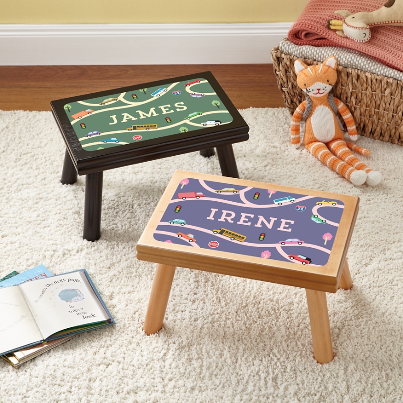 Automobile Collage Name Personalized Step Stool at Gifts.com
