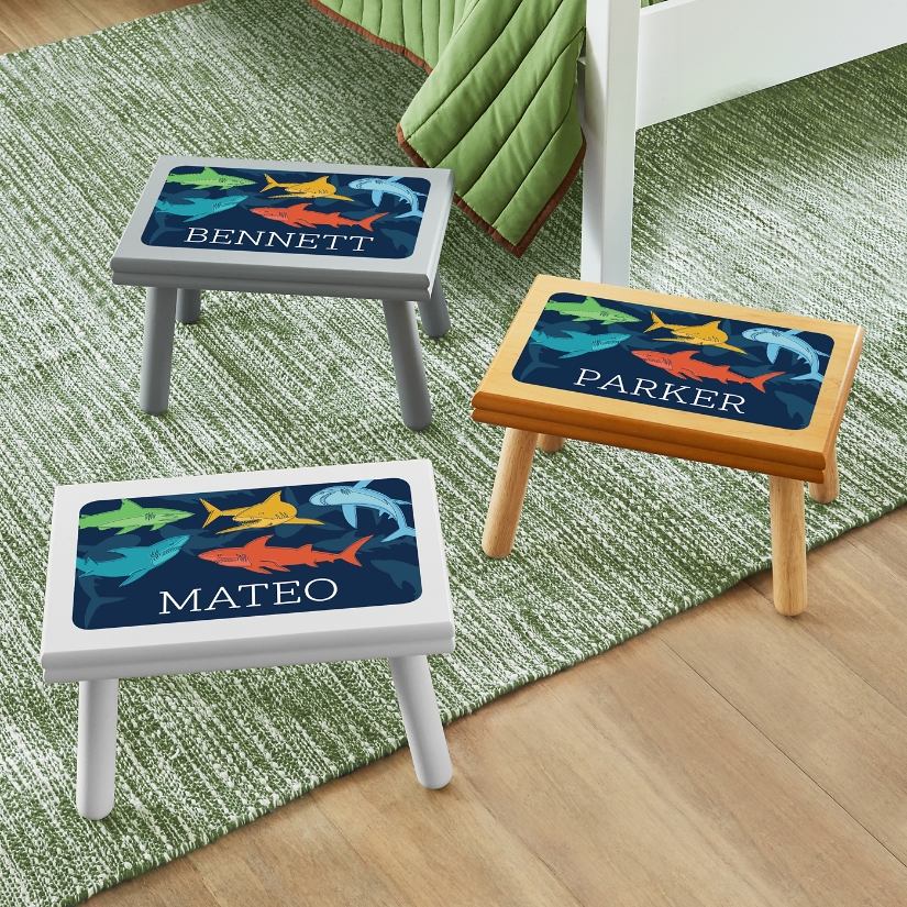 Colorful Sharks Step Stool | Personal Creations