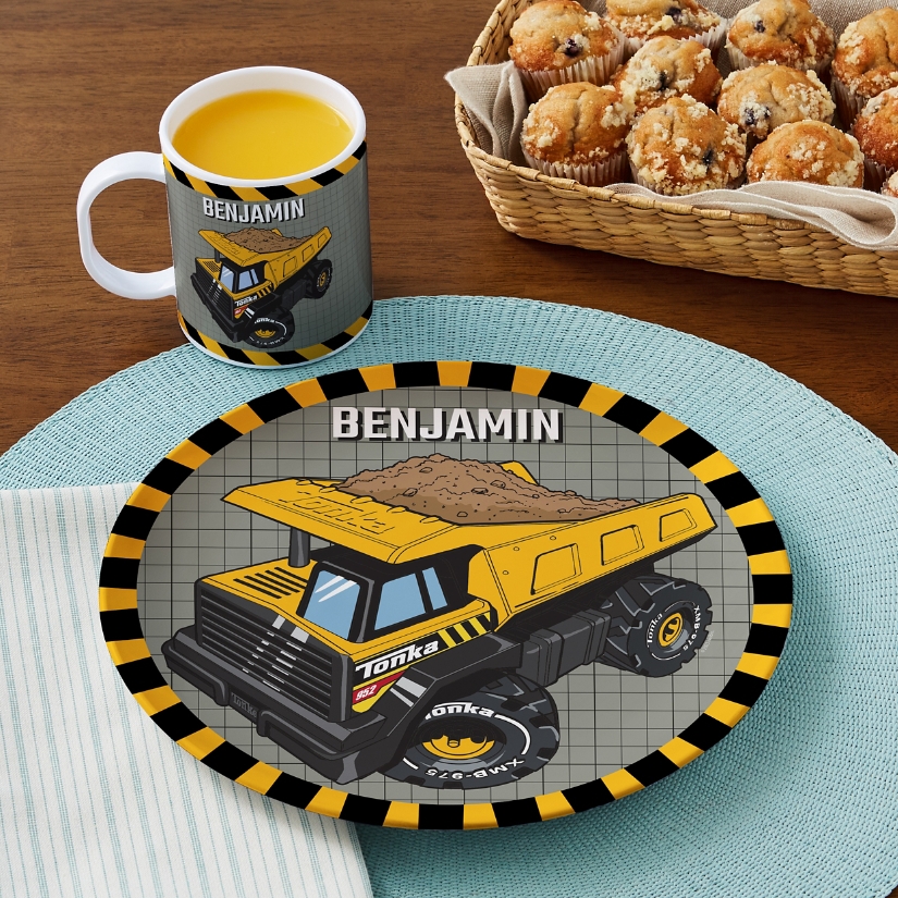 Tonka Mighty Dump Truck Plate and Mug | Personal Creations