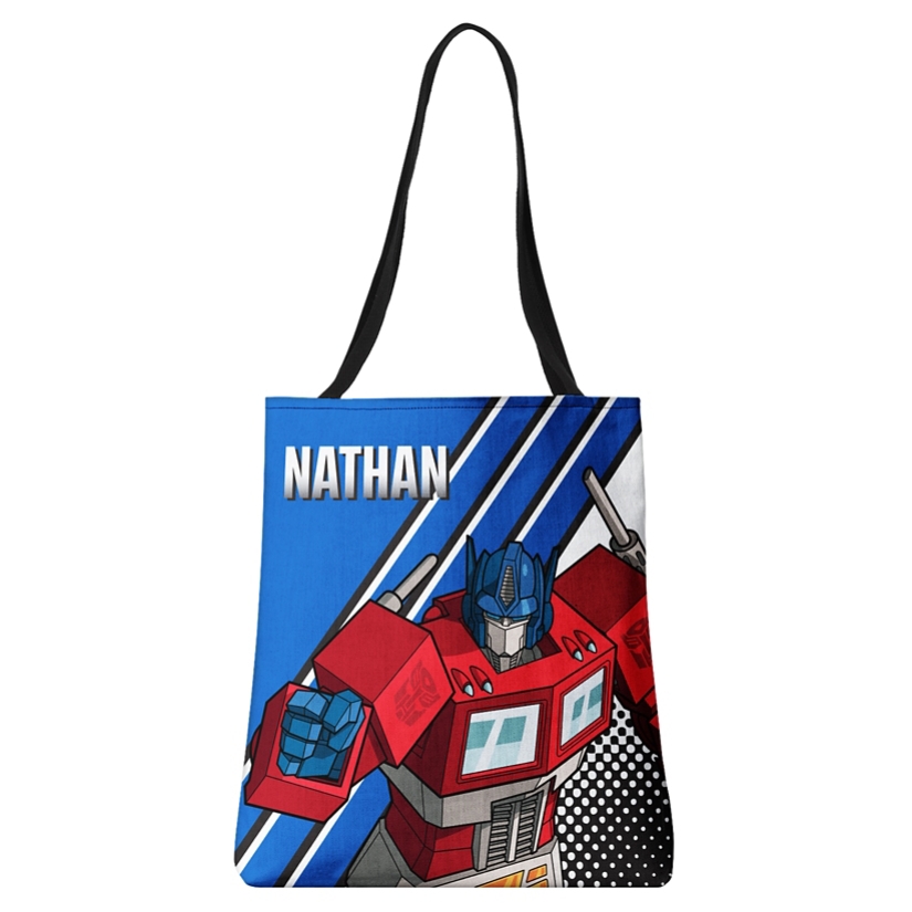 TRANSFORMERS Action-Packed Personalized Tote Bag-Optimus Prime at Gifts.com