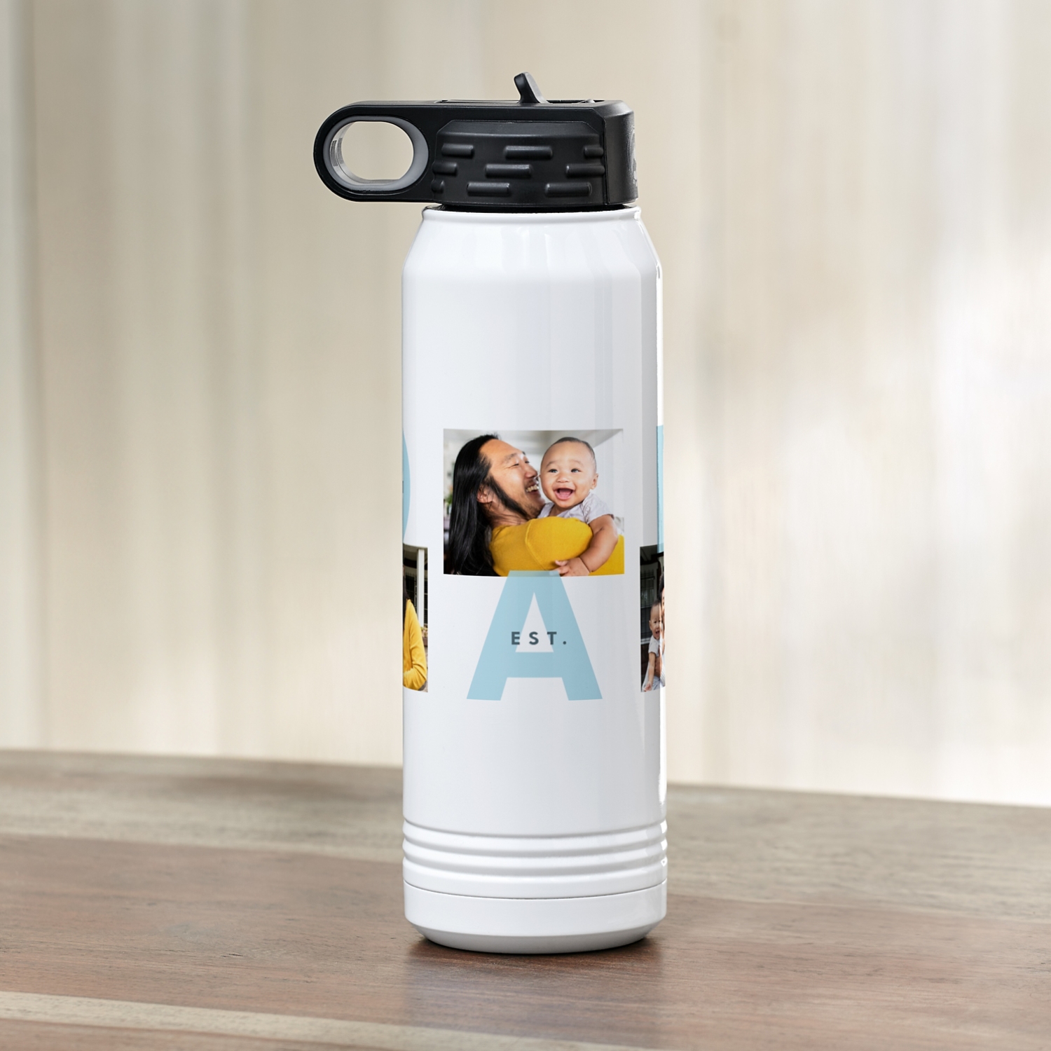 DAD Established Photo Collage Stainless Steel Water Bottle at Gifts.com