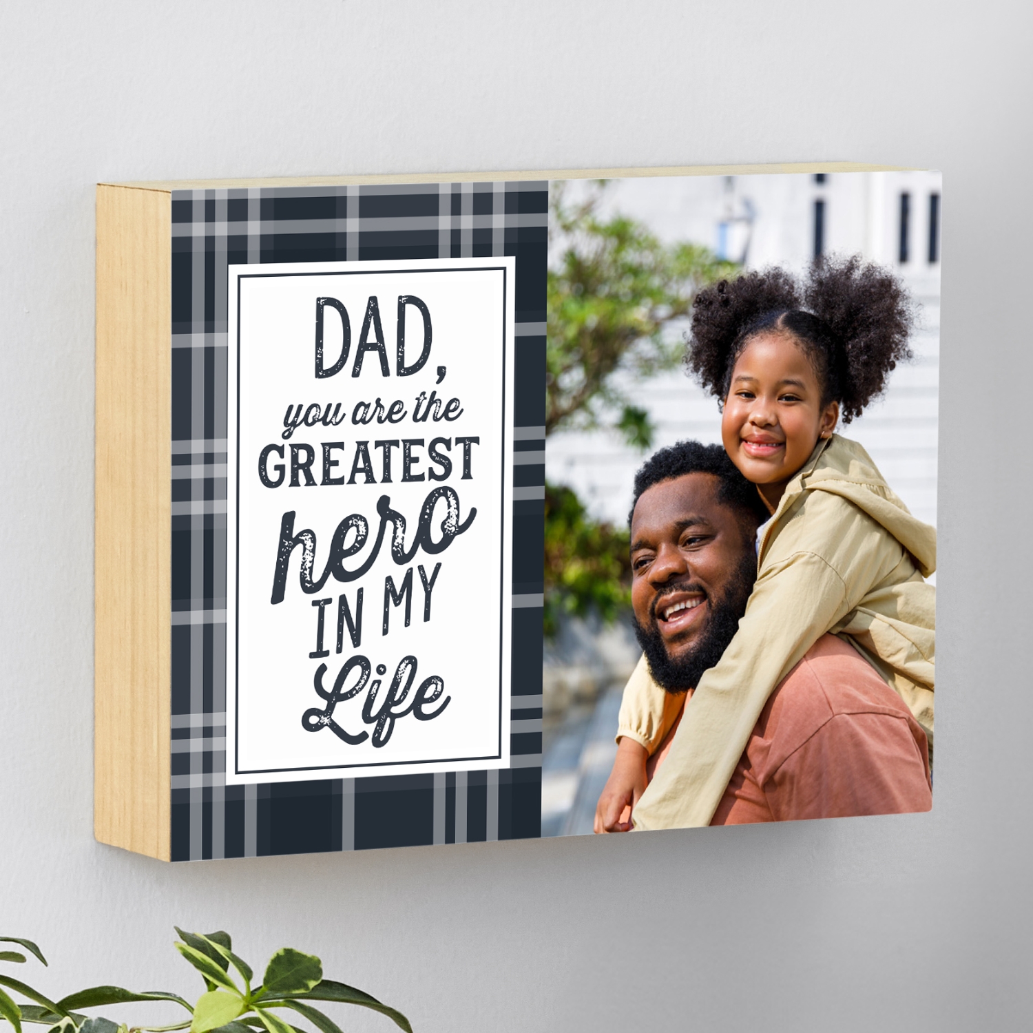 Greatest Hero Photo Panel Wood Block at Gifts.com